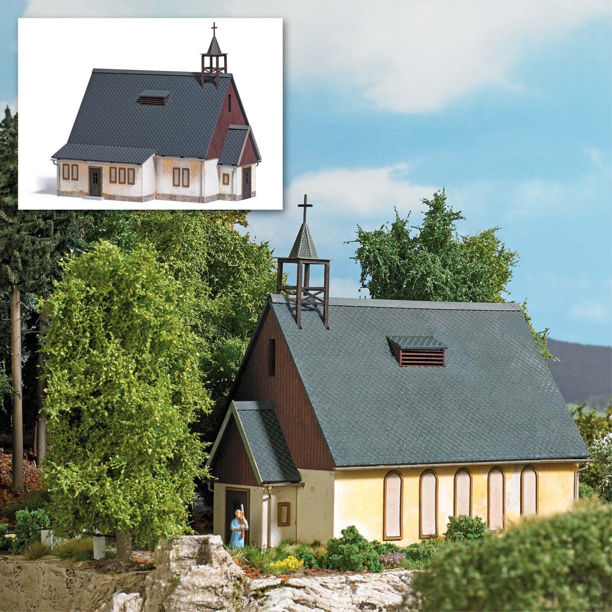 Busch HO 1941 Forvitret kapel - Spor HO Modelhuse/byggesæt - Tim´s ...