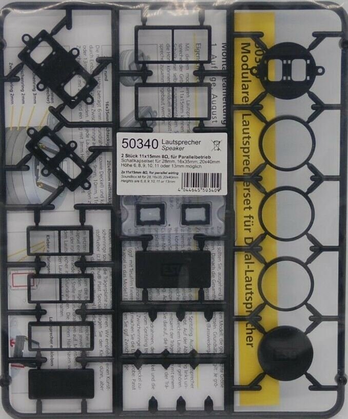 ESU 50340 ‎ 2 x højttaler 15x11mm rektangulær 8 Ohm med lydkapsel sæt ...
