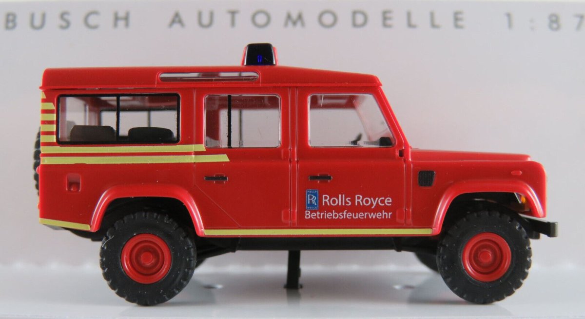 Busch HO 50327 Land Rover Defender (1983) Rolls Royce Betriebsfeuerwehr ...