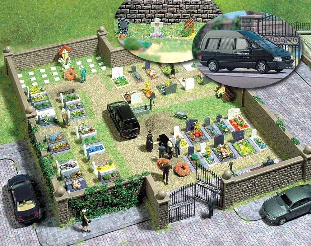 Busch HO 6049 sæt med kirkegård - Spor HO Modelhuse/byggesæt - Tim´s ...