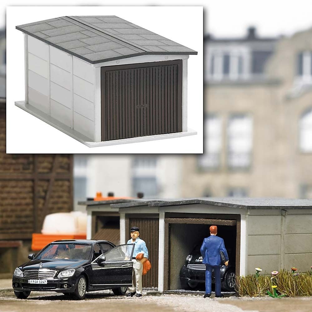 Busch HO 1480 garage 65 x 37 mm, 29 mm høj - Spor HO Modelhuse/byggesæt ...