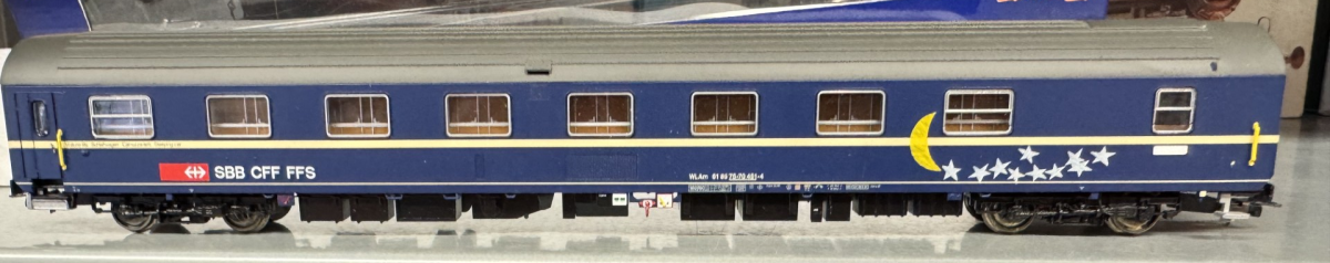 Roco HO 64763 SBB sovevogn Typ T2S med indbygget Viessmannlys - Spor HO ...